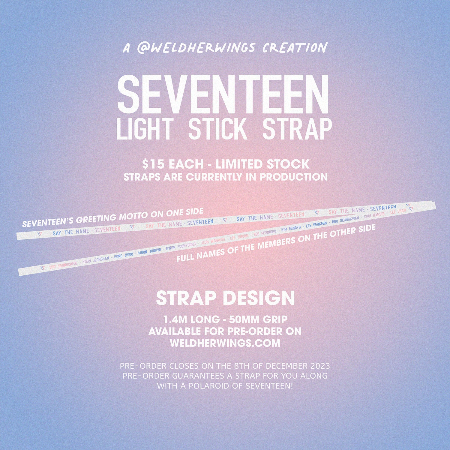 SEVENTEEN | Light Stick Strap (Pre-Order) | weldherwings